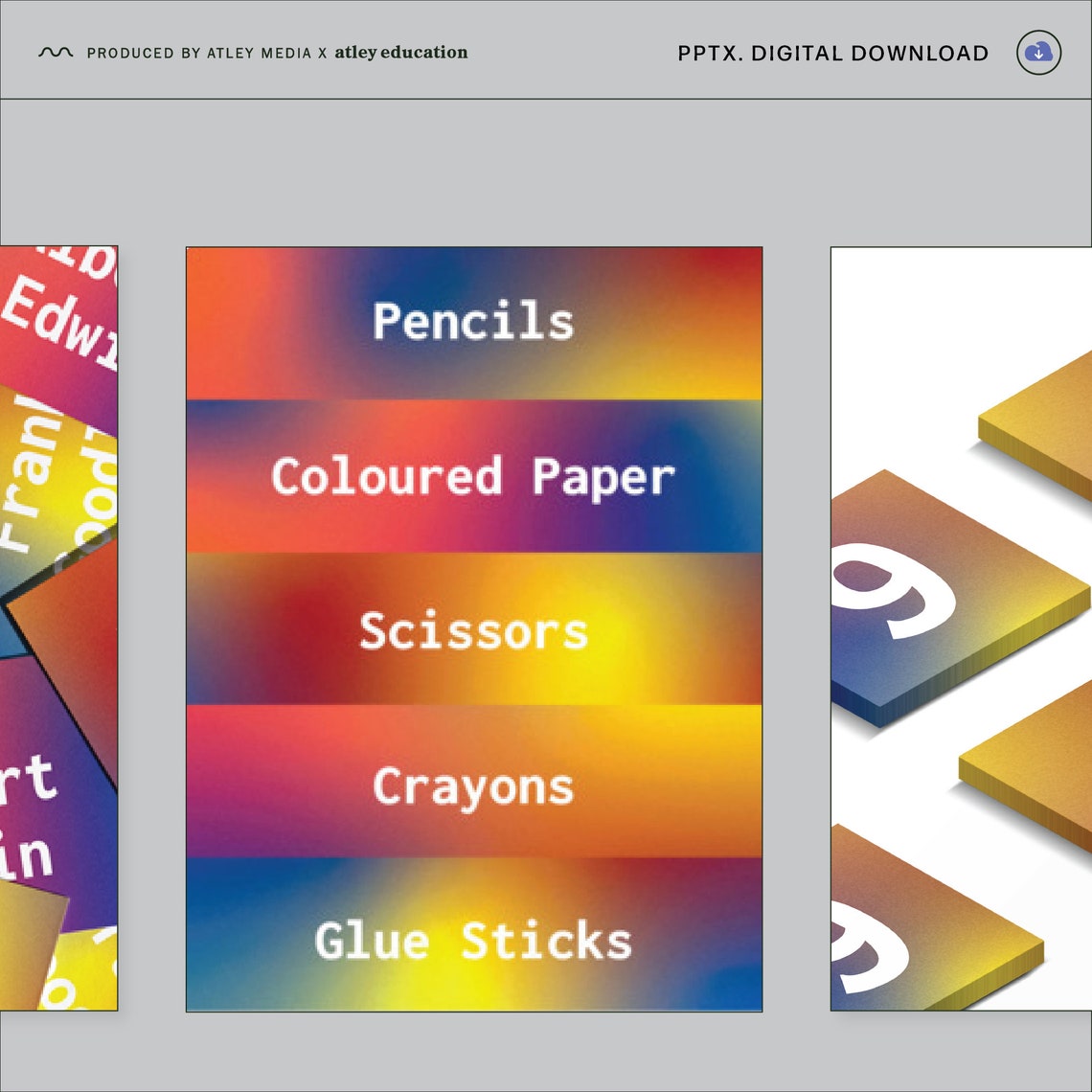 EDITABLE Gradient Name Plates, Labels, Name Tags & Table Numbers Back ...