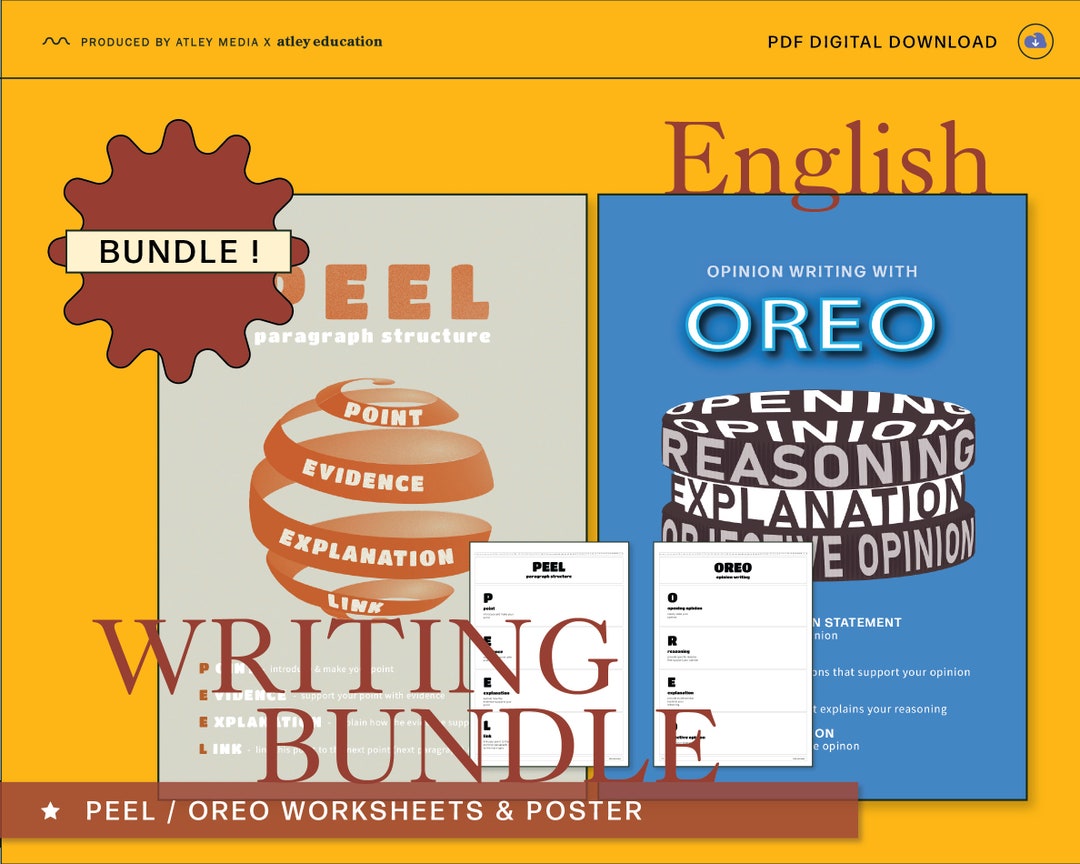 The Ultimate Writing Mastery BUNDLE - PEEL & OREO Poster and Worksheet ...