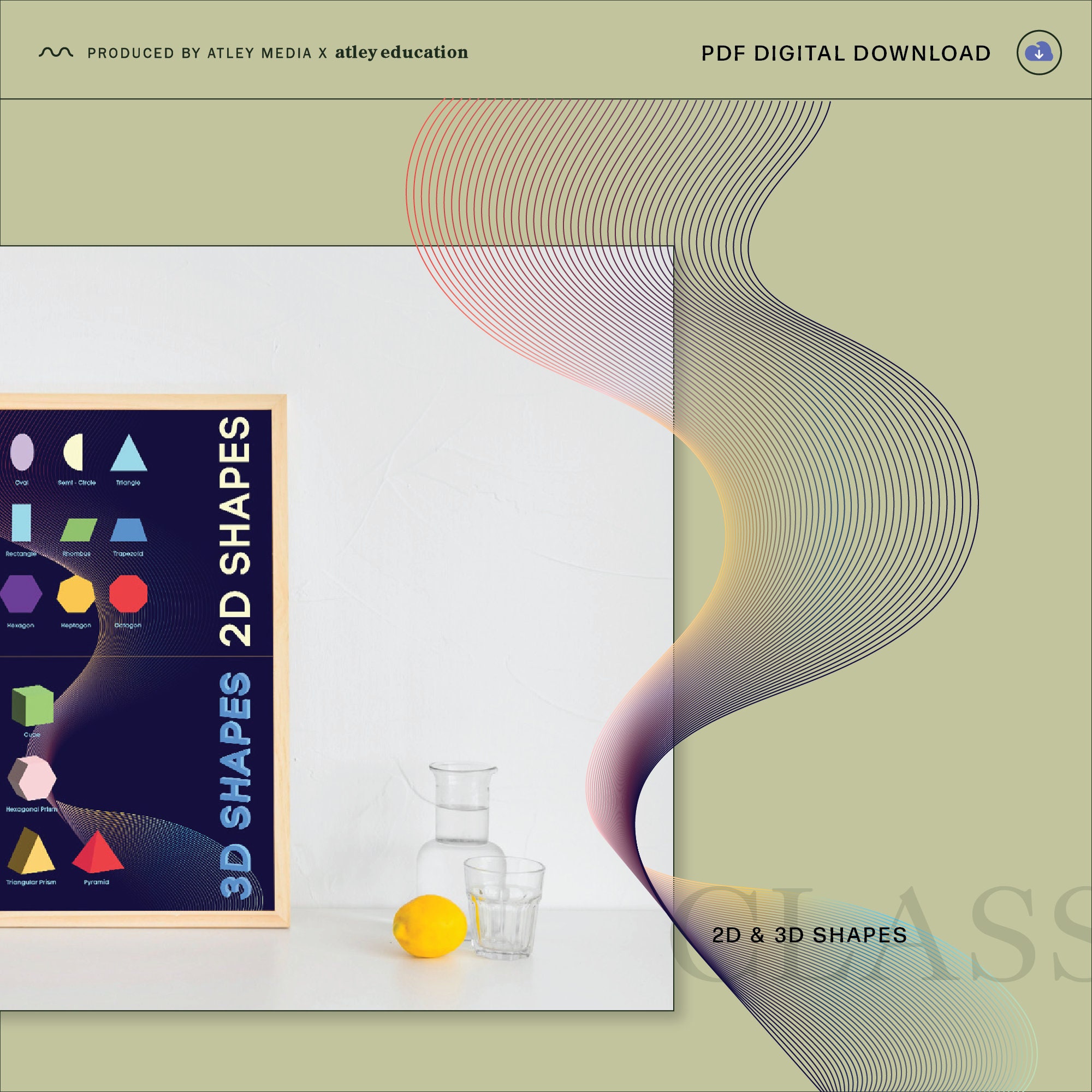 2D and 3D Shapes A3 Math Classroom Poster - Colourful and Engaging ...