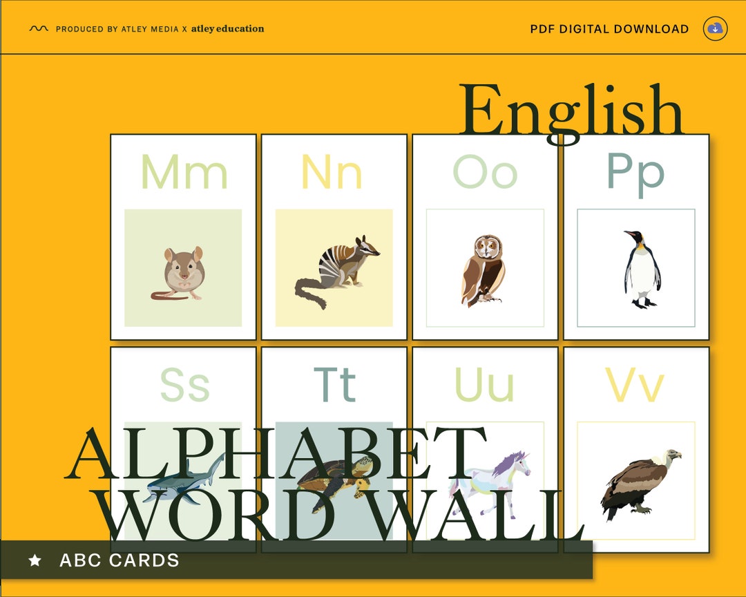 ABC Alphabet Cards - Word Wall Classroom Décor Pack | Alphabet Letters ...