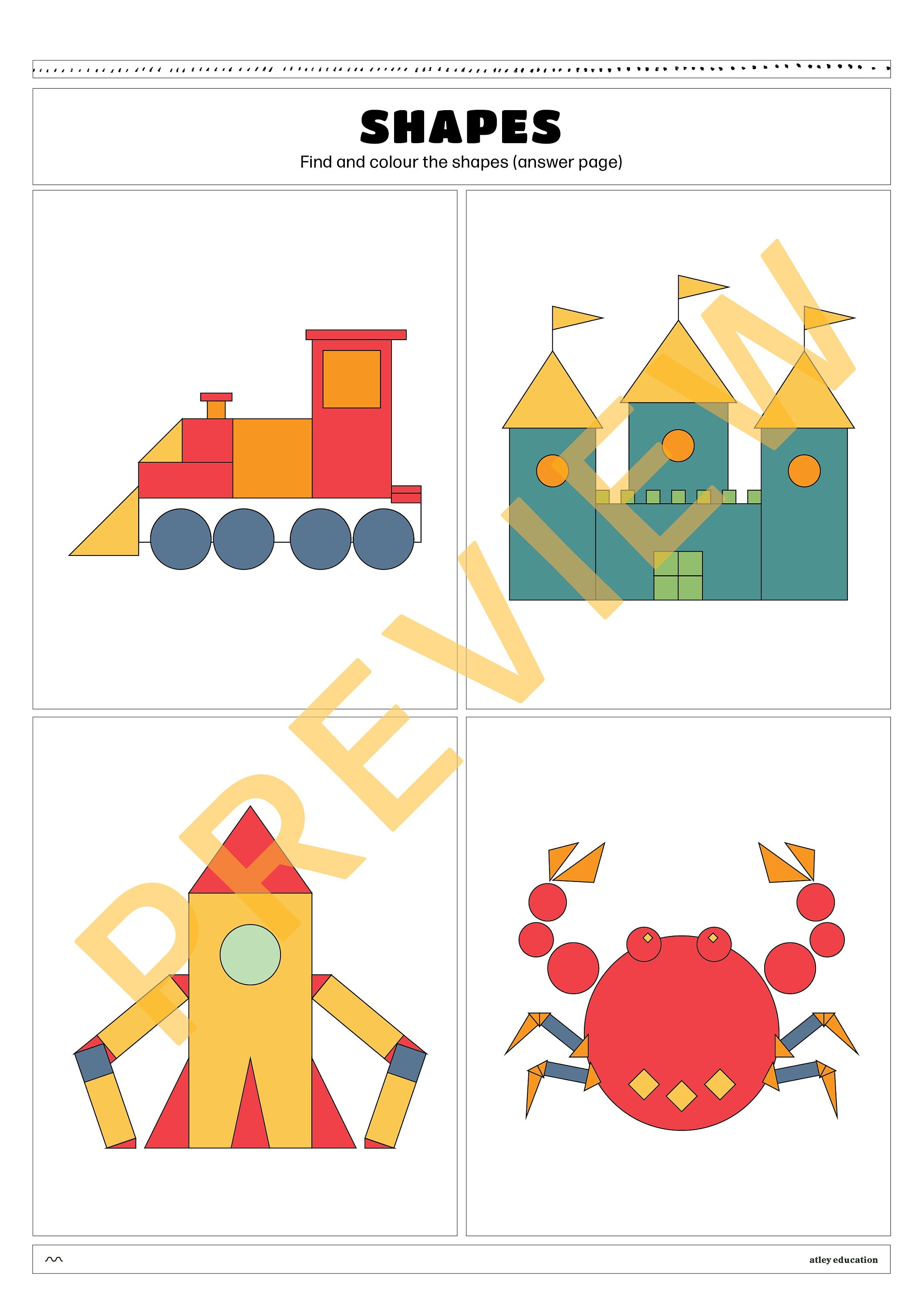 Learning Shapes Worksheets (2D and 3D Shapes) | Classroom Supplies ...