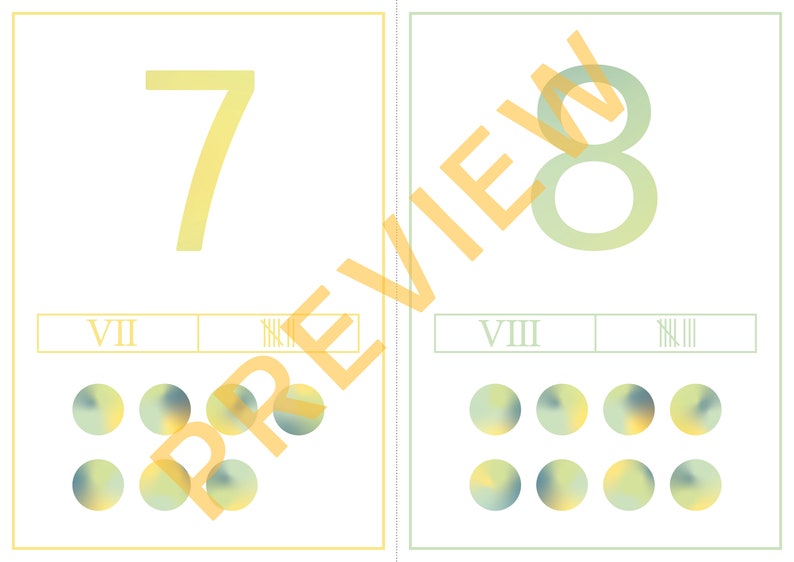 EDITABLE Number Cards - Written, Roman Numerals & Tally Format - Light ...