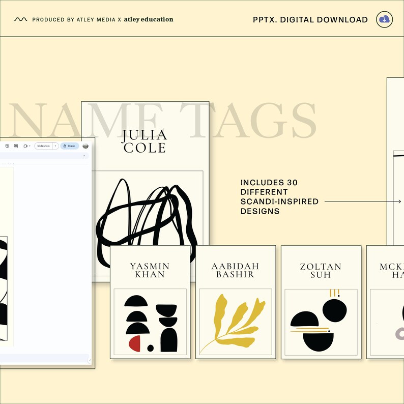 EDITABLE Name Tags - Scandinavian Art Design - Classroom Decor Back to ...