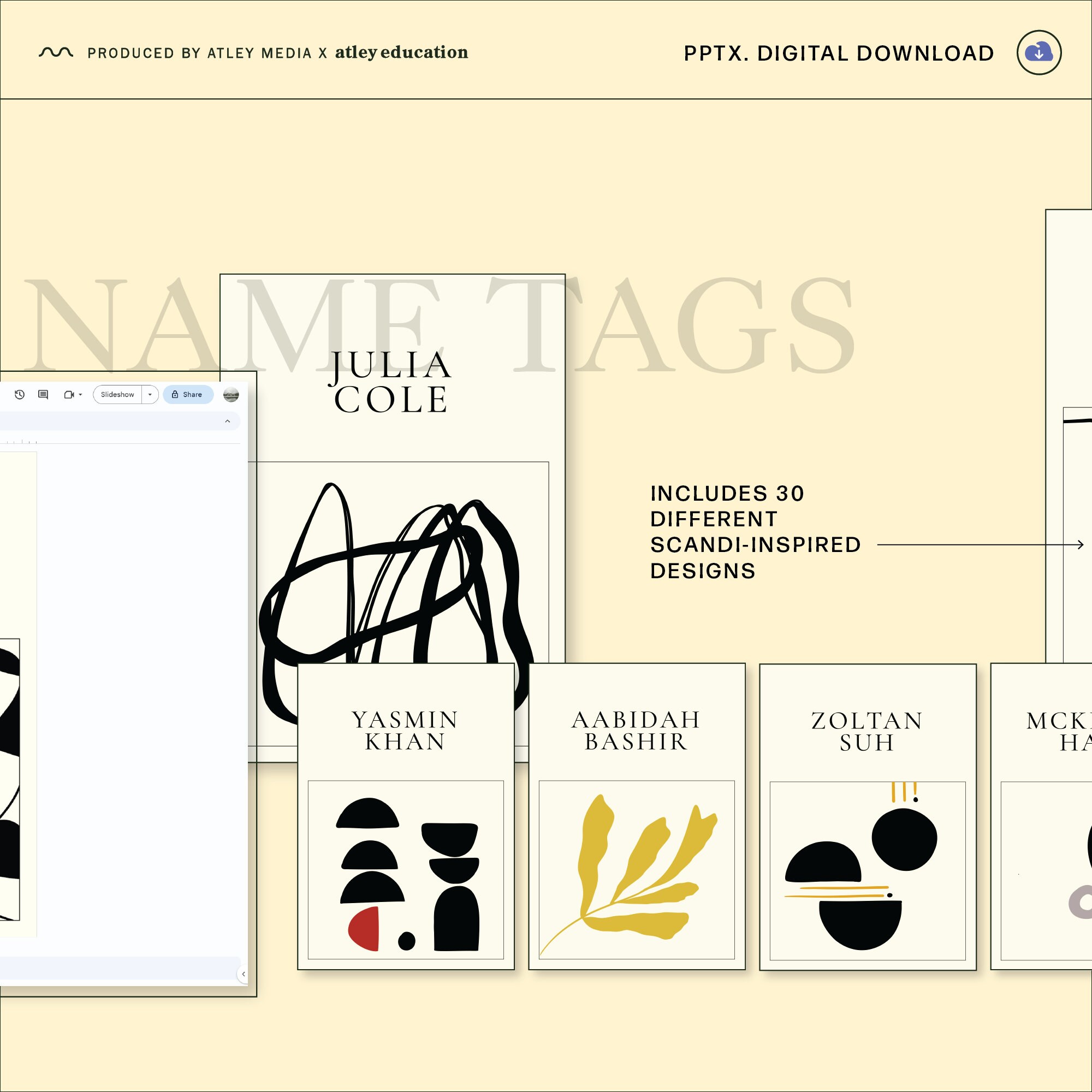 EDITABLE Name Tags - Scandinavian Art Design - Classroom Decor Back to ...