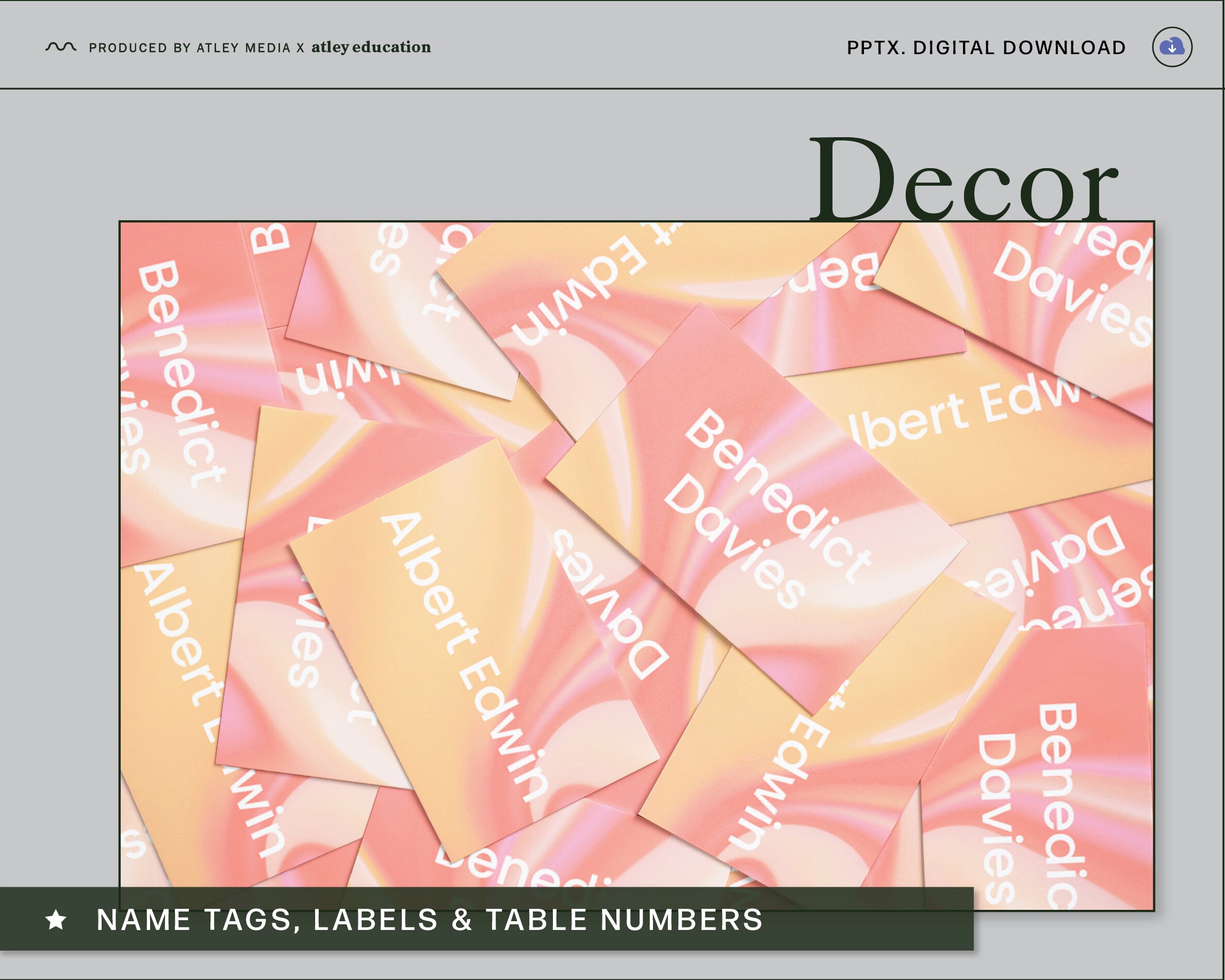 EDITABLE Sunset Holographic Name Plates, Labels, Name Tags & Table ...