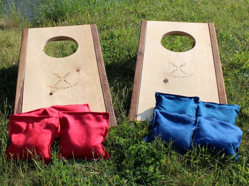 Cornhole - Compact - Send Us Your Logo! Personalized Tailgate Barnwood Edition - 13.5" Wide X 24 ...