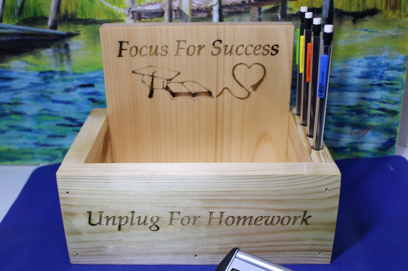 NEW - Unplug Cell Phone Drop Box - Personalized - Unplug for Homework ...