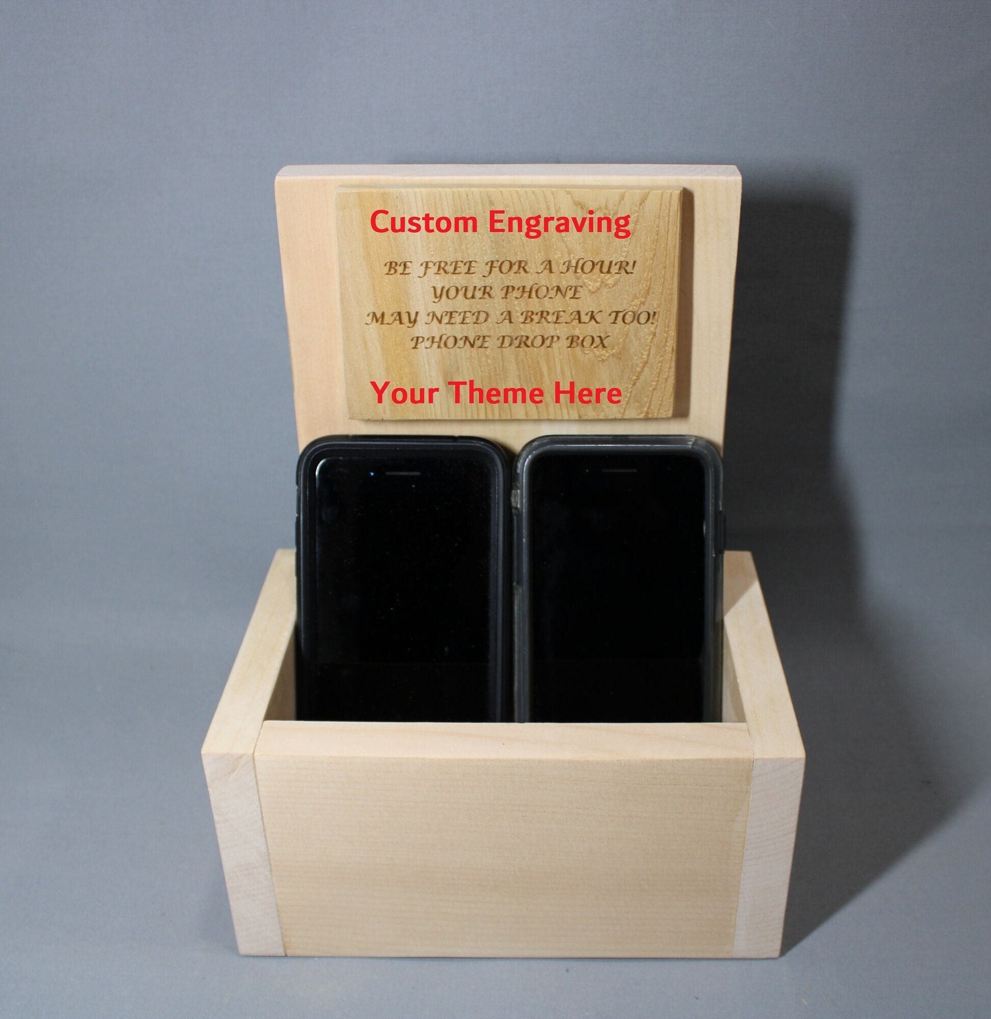 Personalized Unplug Cell Box -be Present - Be Social With Family - Hand ...