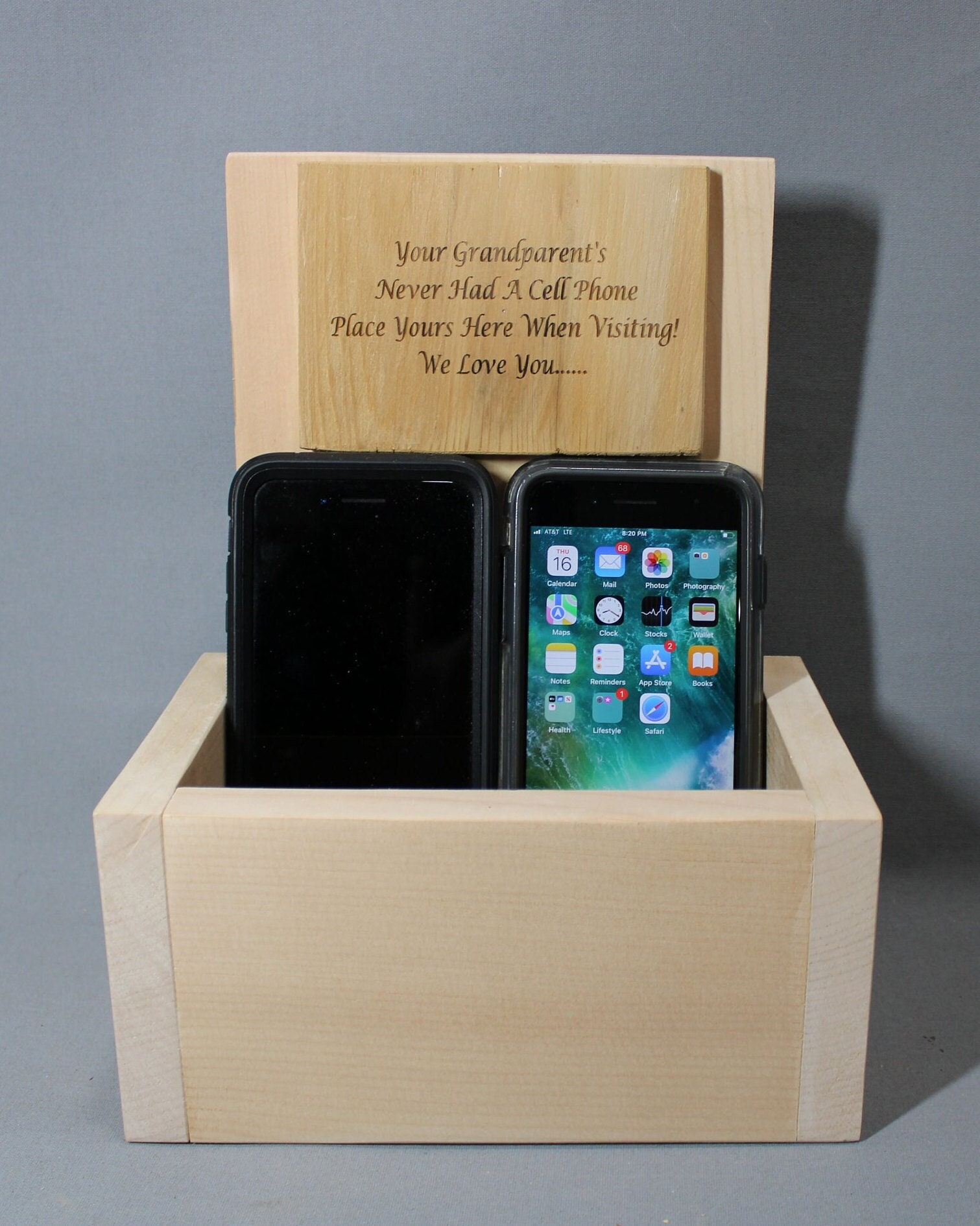 Personalized Unplug Cell Box -be Present - Be Social With Family - Hand ...