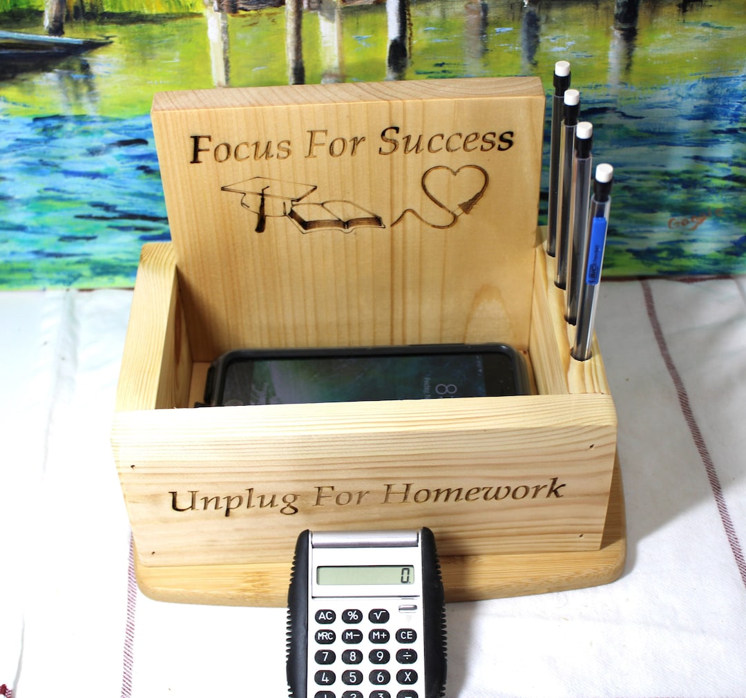 NEW - Unplug Cell Phone Drop Box - Personalized - Unplug for Homework ...
