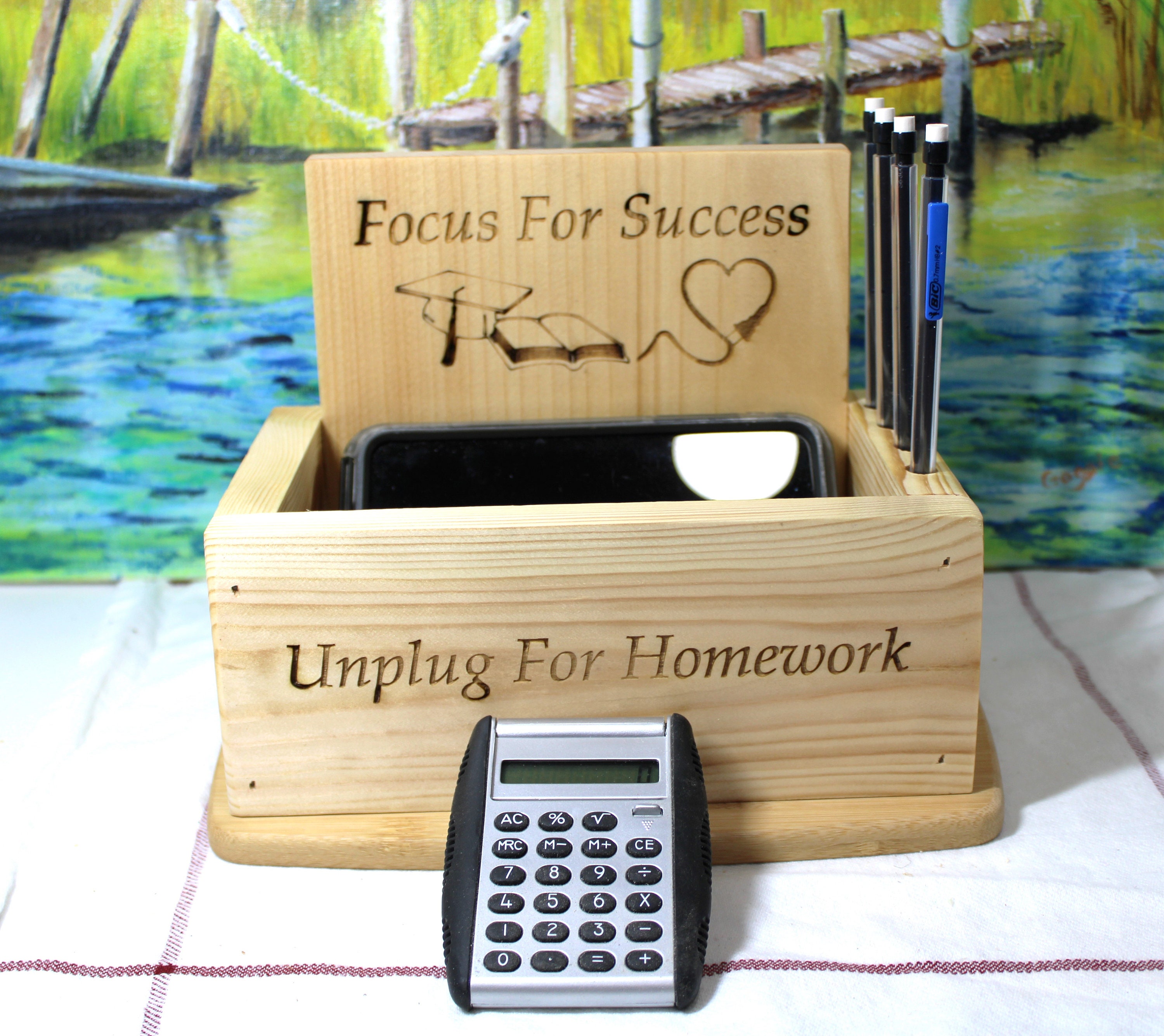 NEW - Unplug Cell Phone Drop Box - Personalized - Unplug for Homework ...