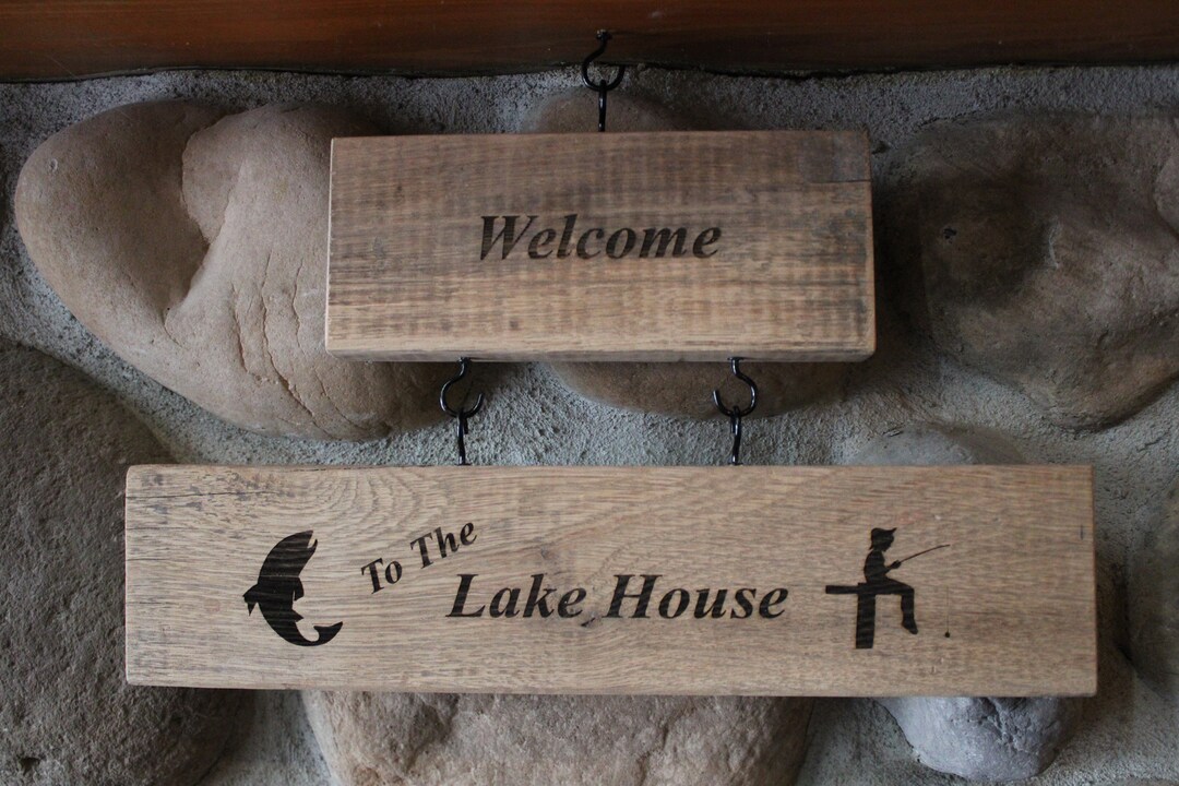 Barnwood Lake / Beach / Cabin / Farm House Sign Reclaimed Barnwood Red ...