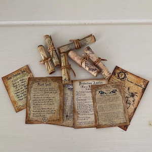 Dollhouse Miniature Halloween Witch Book and Scroll Set - Etsy