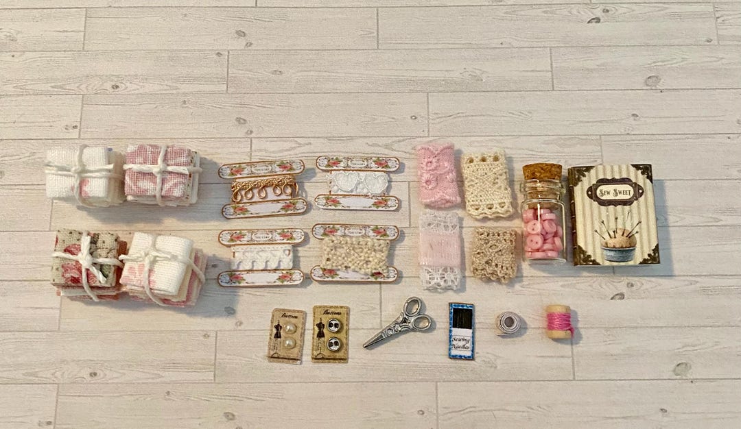 1:12 Scale Dollhouse Sewing Haberdashery Set - Etsy