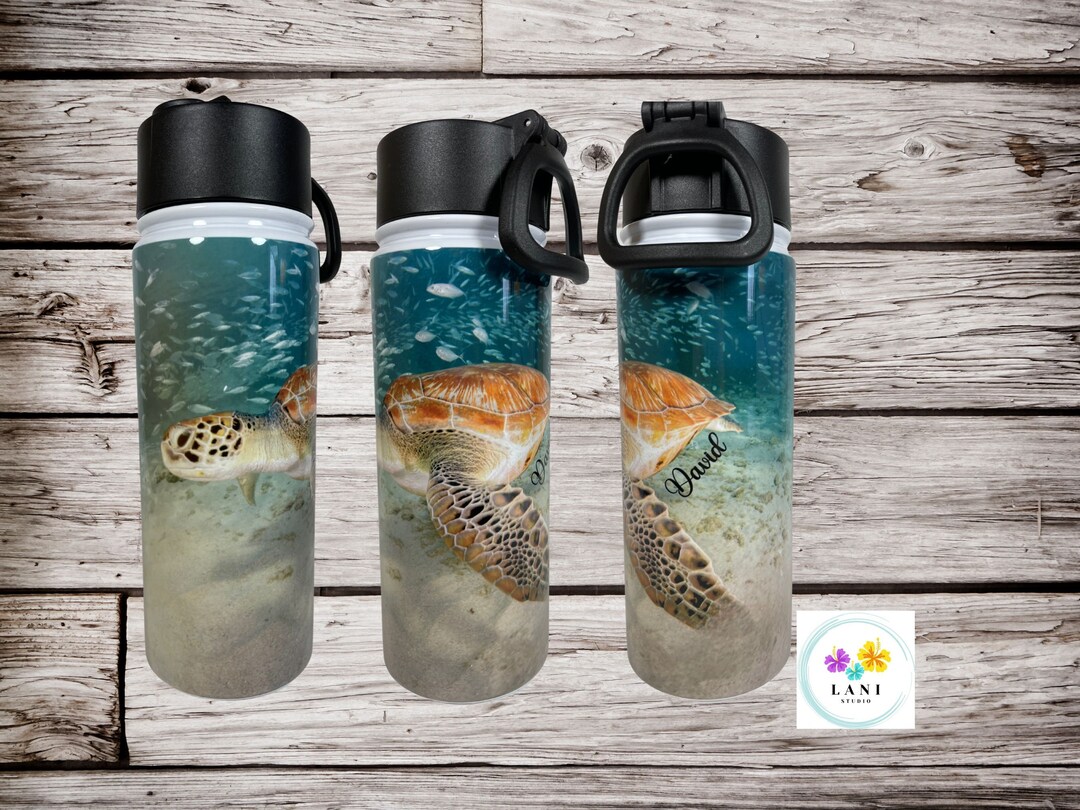Sea Turtle Water Bottle 18oz Hydro Handle. - Etsy