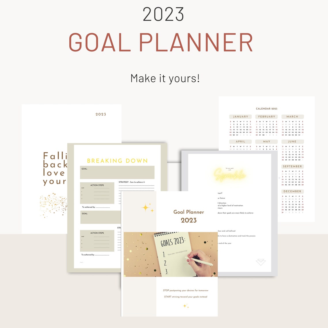 Goal Planner 2023, Success Planner, Vision Board, Yearly Smart Goals ...