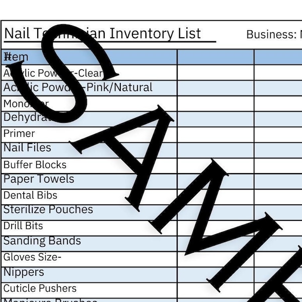 Salon Inventory Spreadsheet - Etsy