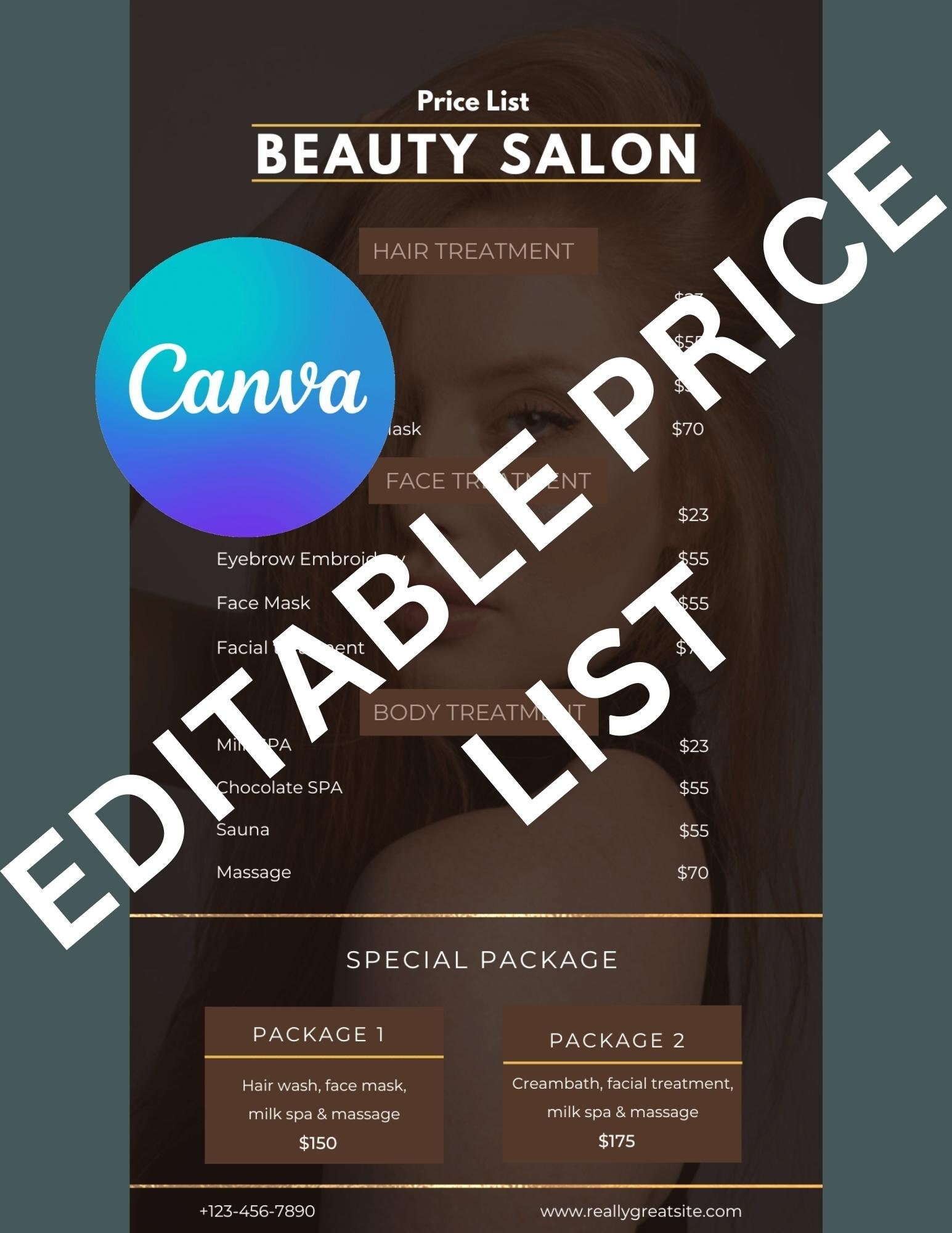 Editable Beauty Salon, Salon Price List, Pricing Salon - Etsy