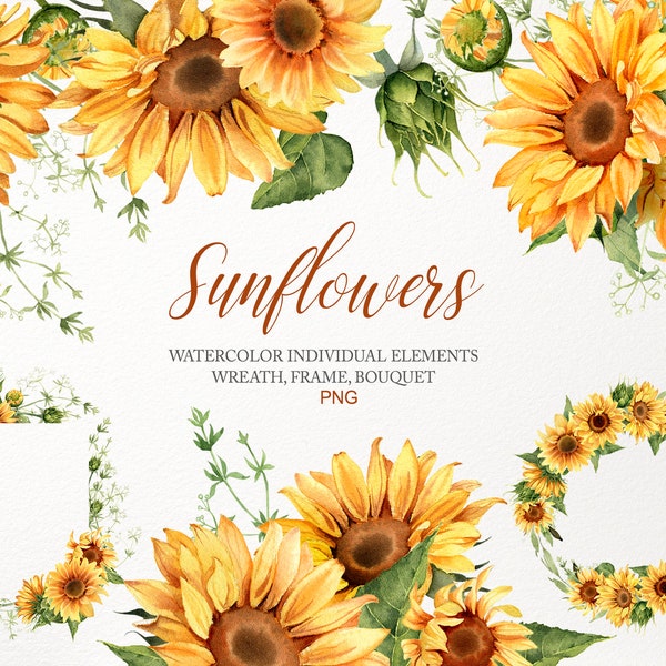 Watercolor Floral Frame Clipart - Etsy