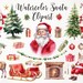 Watercolor Santa Clipart Santa Clause PNG Christmas Clipart Sleigh and ...
