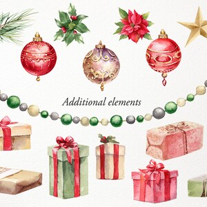 Watercolor Santa Clipart Santa Clause PNG Christmas Clipart Sleigh and ...