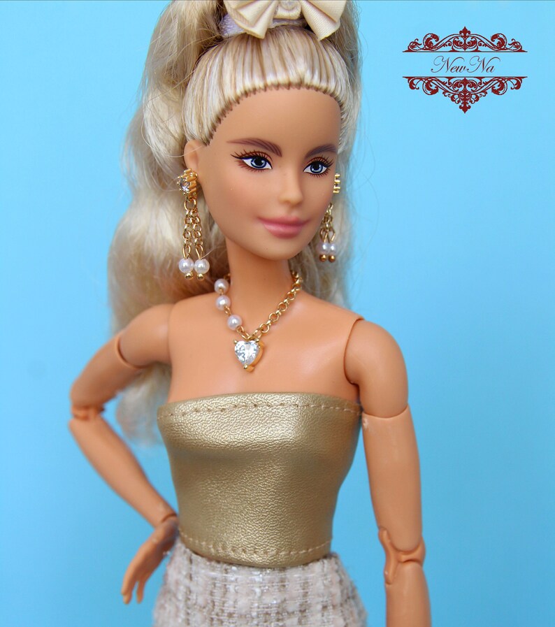 Jewelry for Barbie Doll Necklace Earrings - Etsy