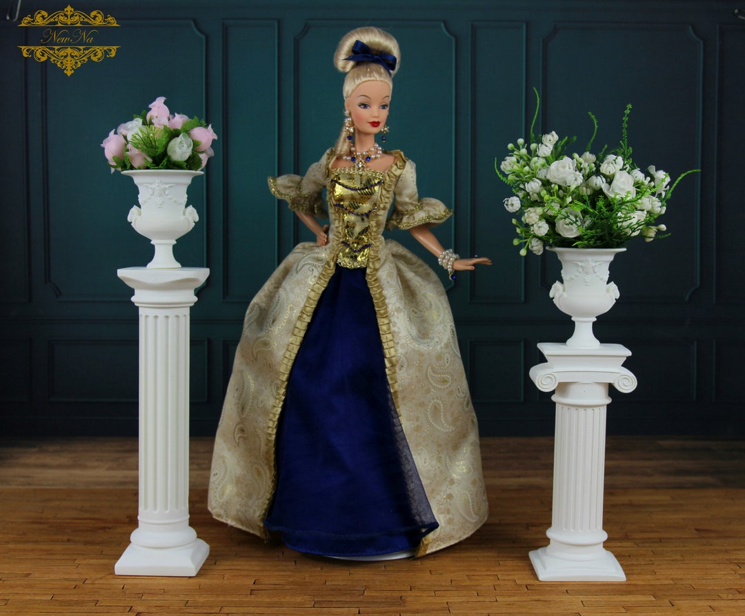 Diorama Decor Miniature 1/6 Scale Display Column With Flower Vase for ...