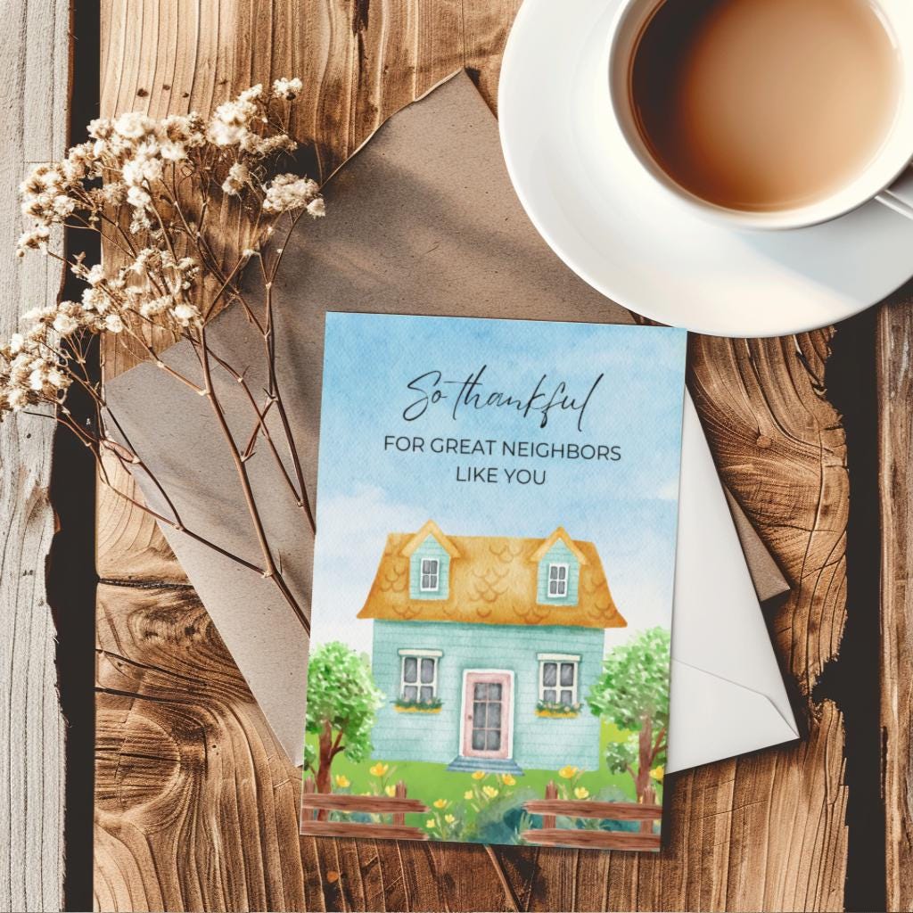Thank You Card for Neighbor - Neighbor Card - Neighbor Friend Card ...
