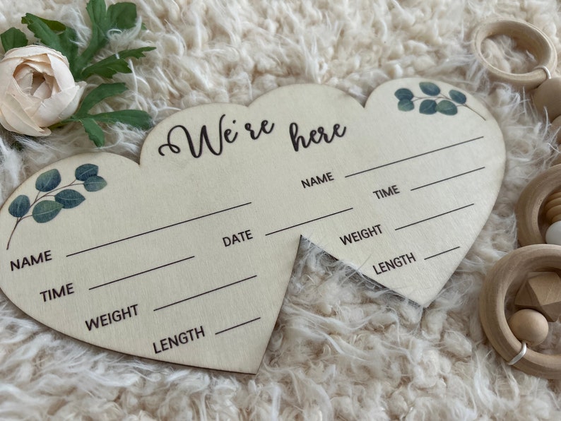 Twin Birth Announcement Sign, Twins Baby Announcement for Hospital ...