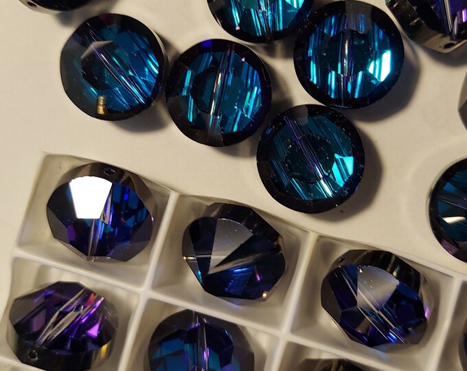 Swarovski Vintage Art. 5100 1st Quality 14mm Bermuda Blue Chunky Miracles of Ever Changing Hues ...
