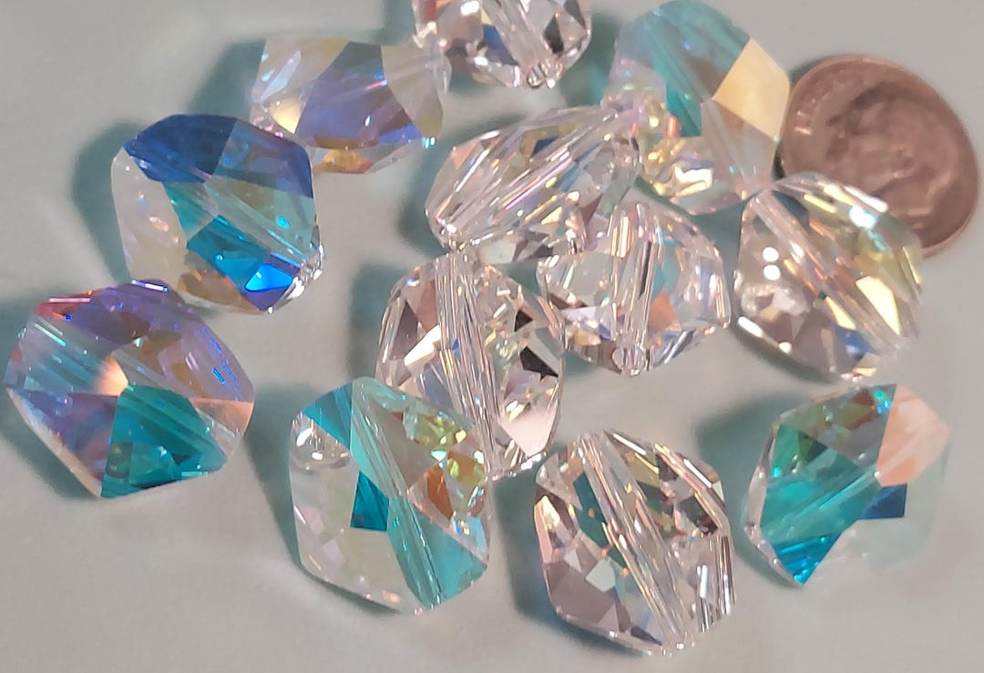 Swarovski Rare Factory Half Flat 5523 Cosmic Crystal Aurore Boreale 12 ...