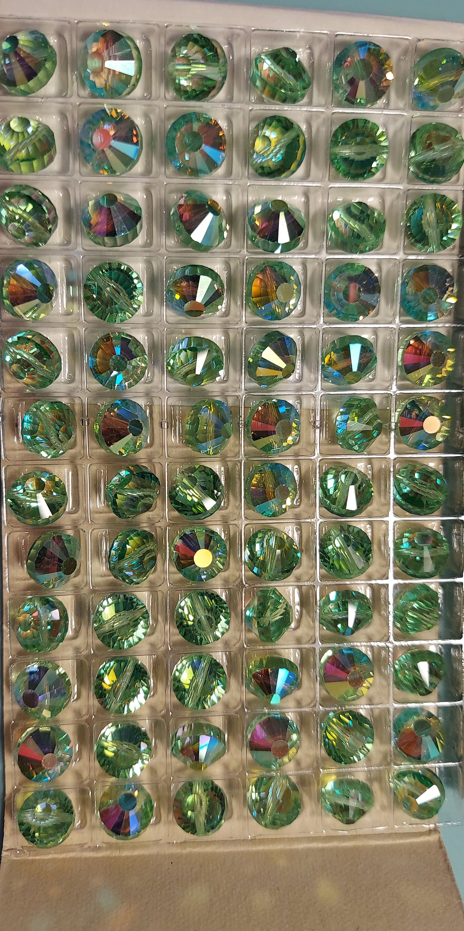 Swarovski Vintage Rare Full Factory Box Amazing Peridot Aurore Boreale ...