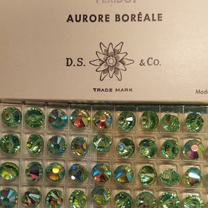 Swarovski Vintage Rare Full Factory Box Amazing Peridot Aurore Boreale ...