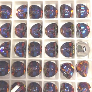 Swarovski 3016 Factory Sealed Box of Mesmerizing Crystal Meridian Blue M-foiled Crystal Button ...
