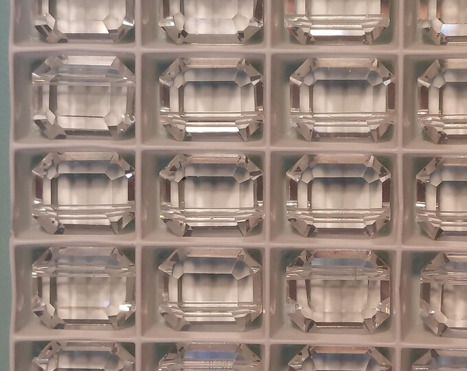 Swarovski Vintage Factory Flat 15 X 12 CORONA Crystal Clear Top Drilled ...