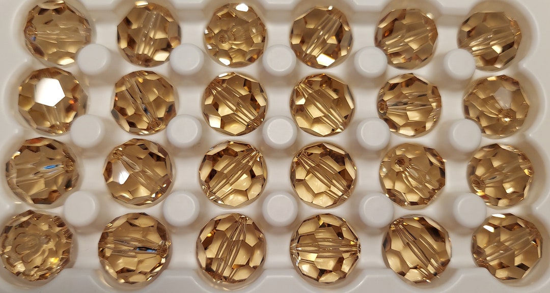 Swarovski Light Colorado Topaz 14mm Full Factory Flat of 24 Pristine ...