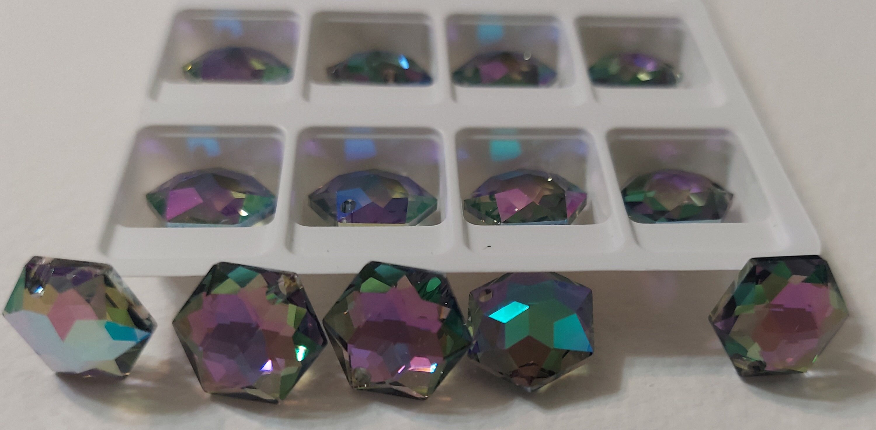 Swarovski Strass Vintage 8135 Paradise Shine Double Sided Hexagon 1 ...