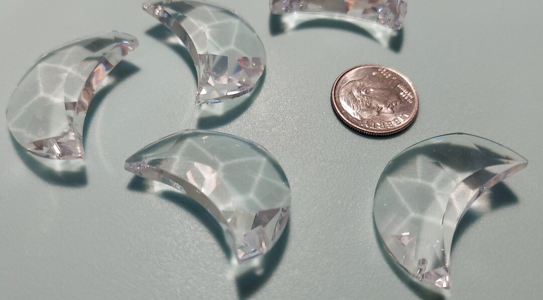 Swarovski 8816 (1) Crystal Clear Top Drilled 30mm Cresent Moon Pendants ...
