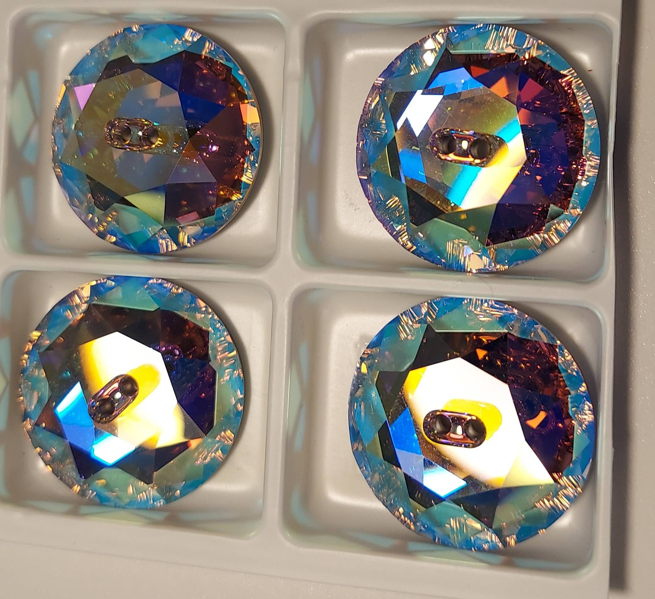 Swarovski 3014 Vintage Crystal AB X 2 With Mirrored Back 4 - Etsy