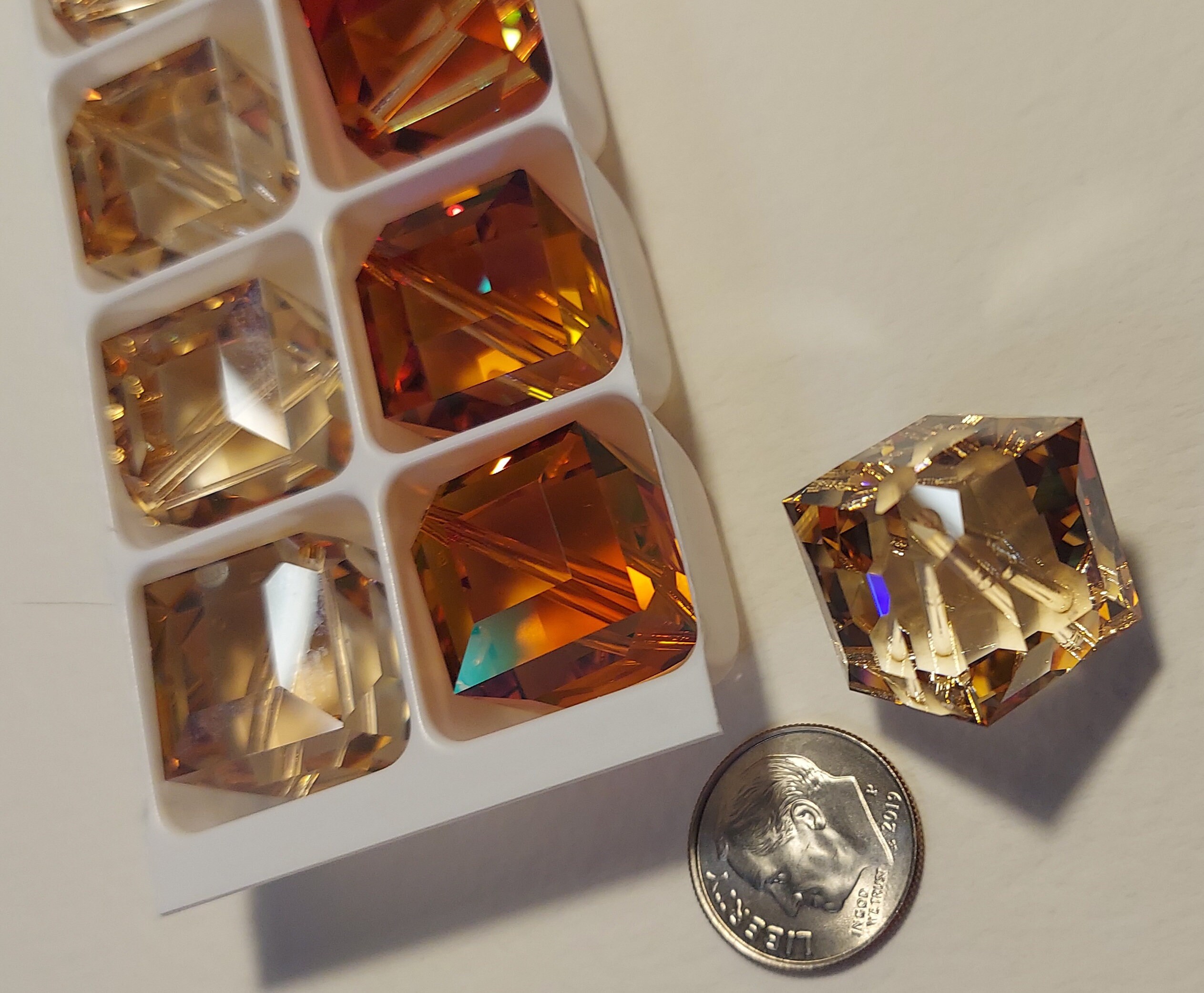 Swarovski Ultra Rare Vintage 18mm 8546 Crystal Golden Shadow/astral ...