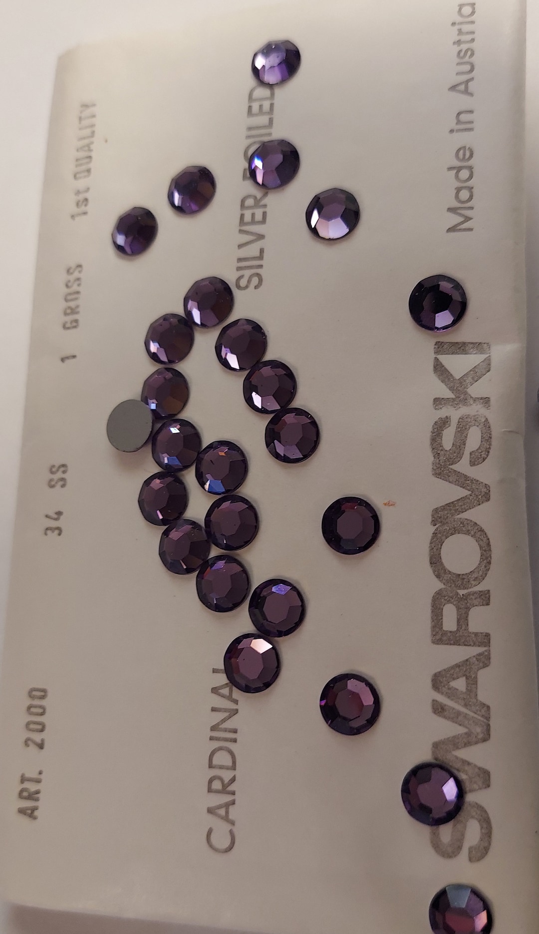 Swarovski Rare ART. 2000 34SS Cardinal Silver Foiled 1 Gross 1st ...