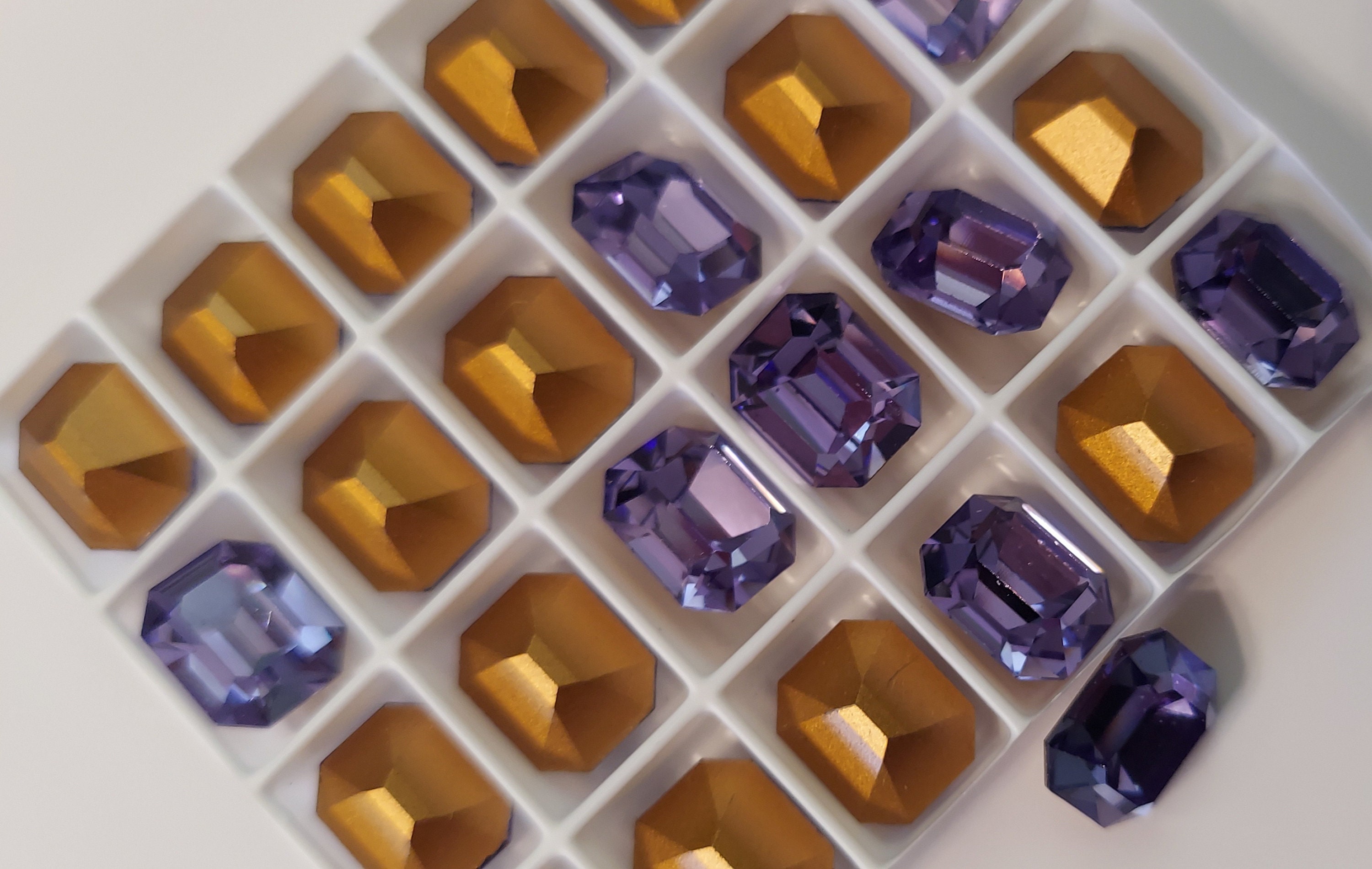 Swarovski Vintage Gold Foil Tanzanite Pristine Stones Art. - Etsy