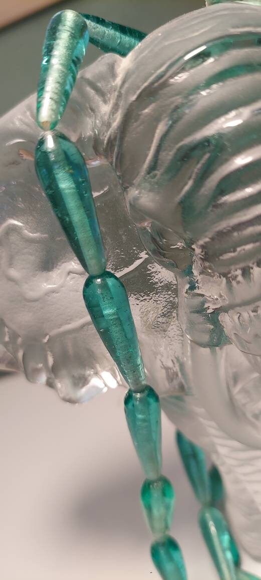 Vintage Teal Sea Glass Tear Drop of Transparent Vibrant - Etsy