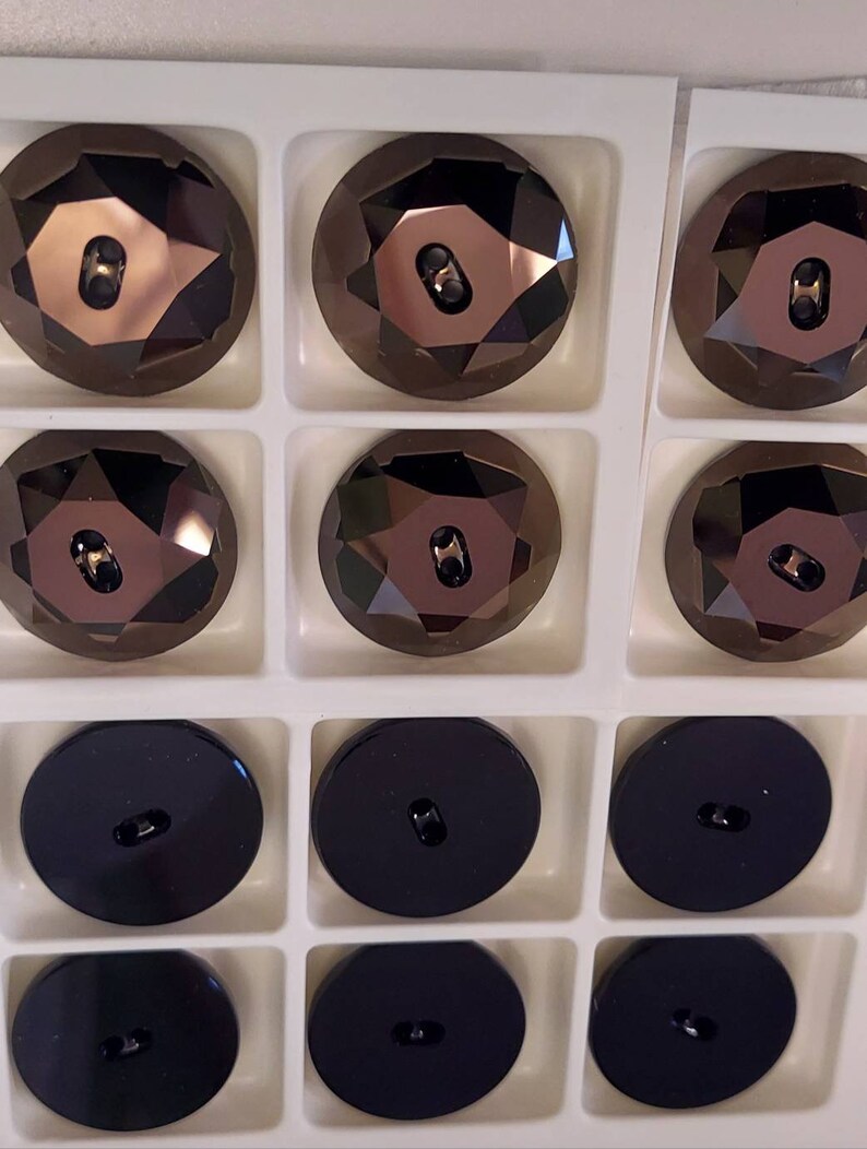 Swarovski SEALED 3014 Vintage Crystal Jet Nut Unfoiled Buttons Huge 30mm Sealed Factory Pack of ...