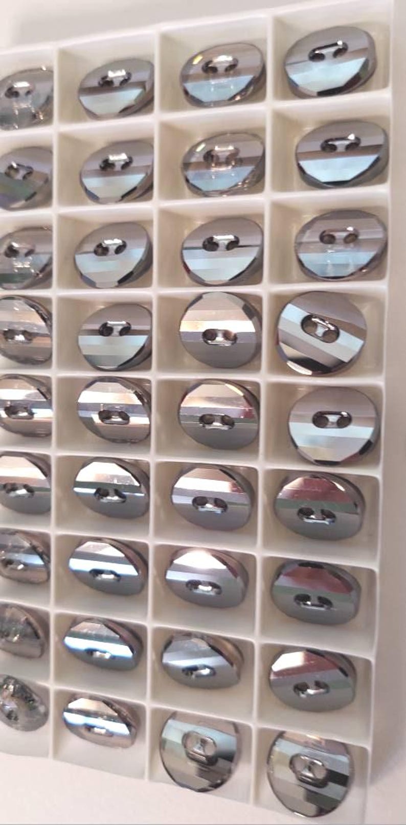 Swarovski SEALED 3035 Crystal Satin Foiled 14mm Factory Sealed Pack of 36 Crystallized Buttons ...