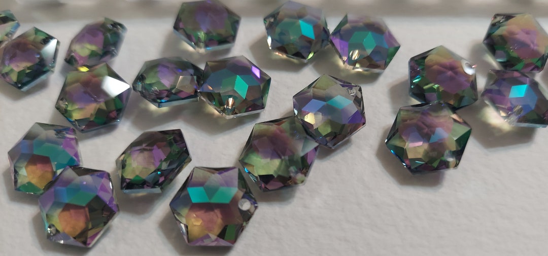 Swarovski Strass Vintage 8135 Paradise Shine Double Sided Hexagon 1 ...
