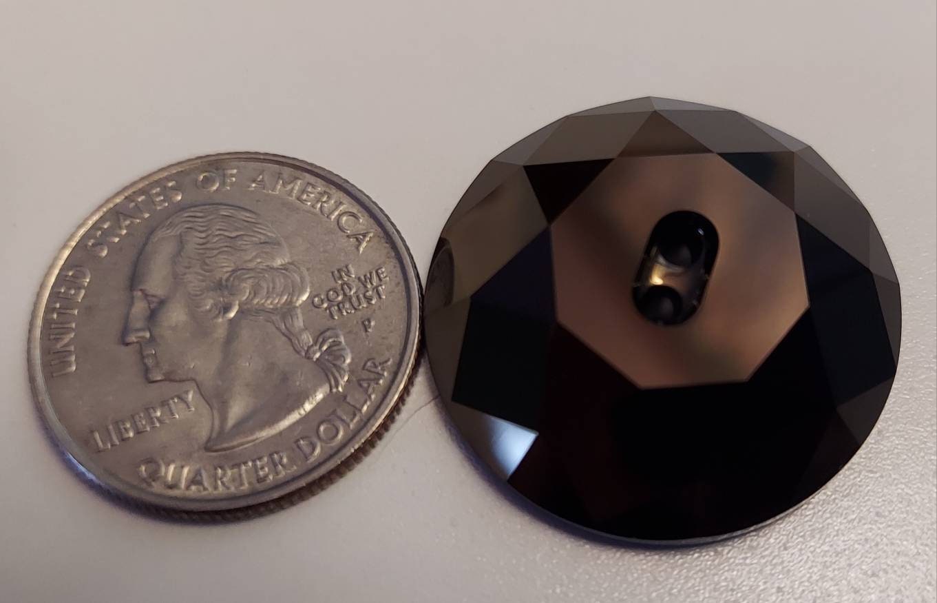 Swarovski SEALED 3014 Vintage Crystal Jet Nut Unfoiled Buttons Huge 30mm Sealed Factory Pack of ...