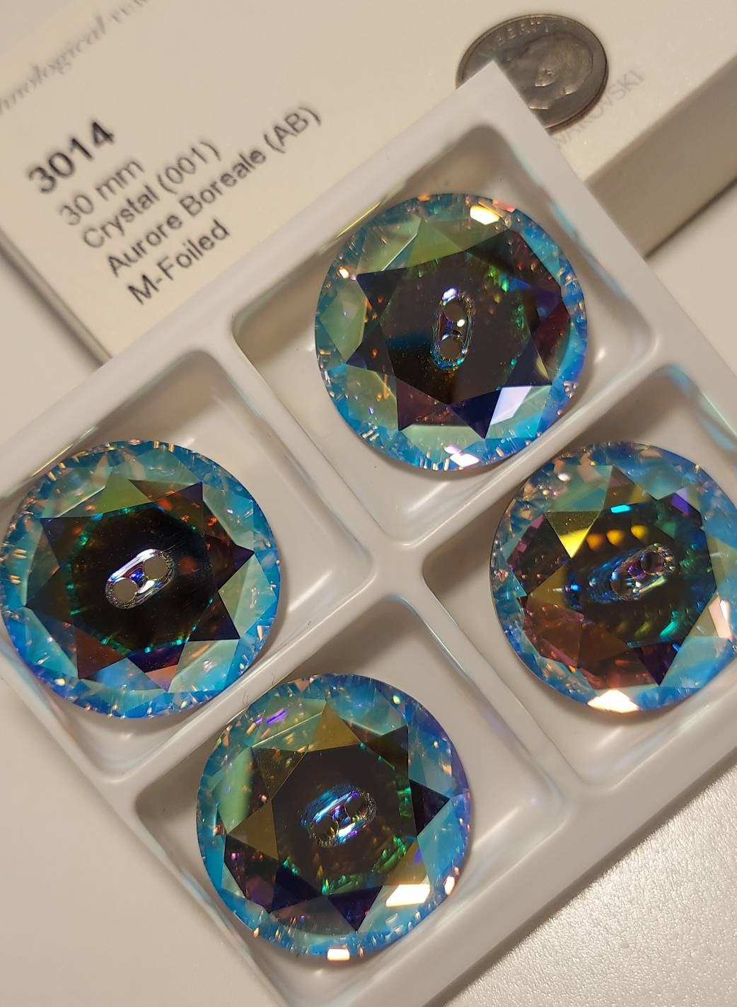 Swarovski 3014 Vintage Crystal AB X 2 With Mirrored Back 4 - Etsy