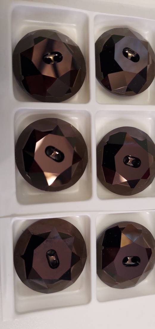 Swarovski SEALED 3014 Vintage Crystal Jet Nut Unfoiled Buttons Huge 30mm Sealed Factory Pack of ...