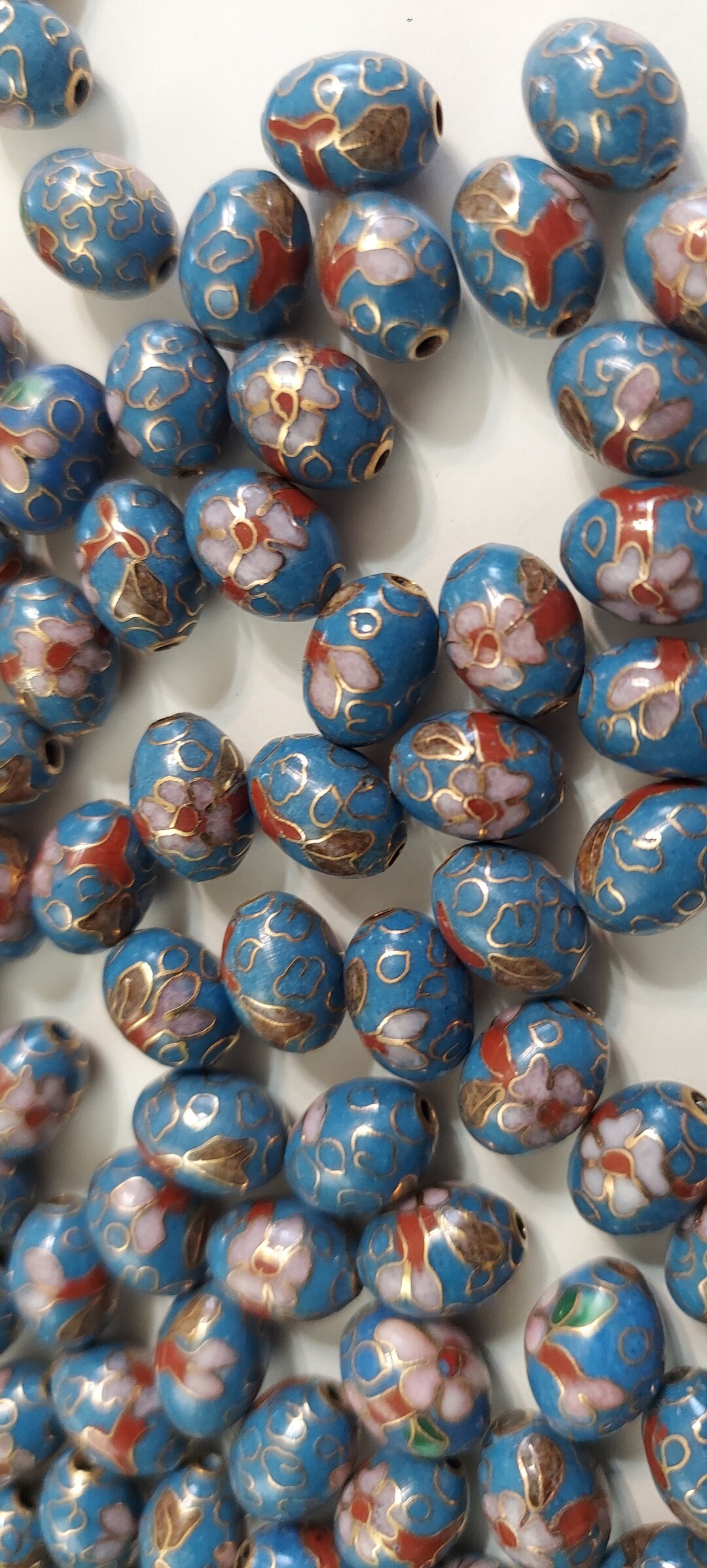 Vintage Cloisonne Haunting Light Lapis Blue Hue Oval Beauties 11 X 9 Mm ...